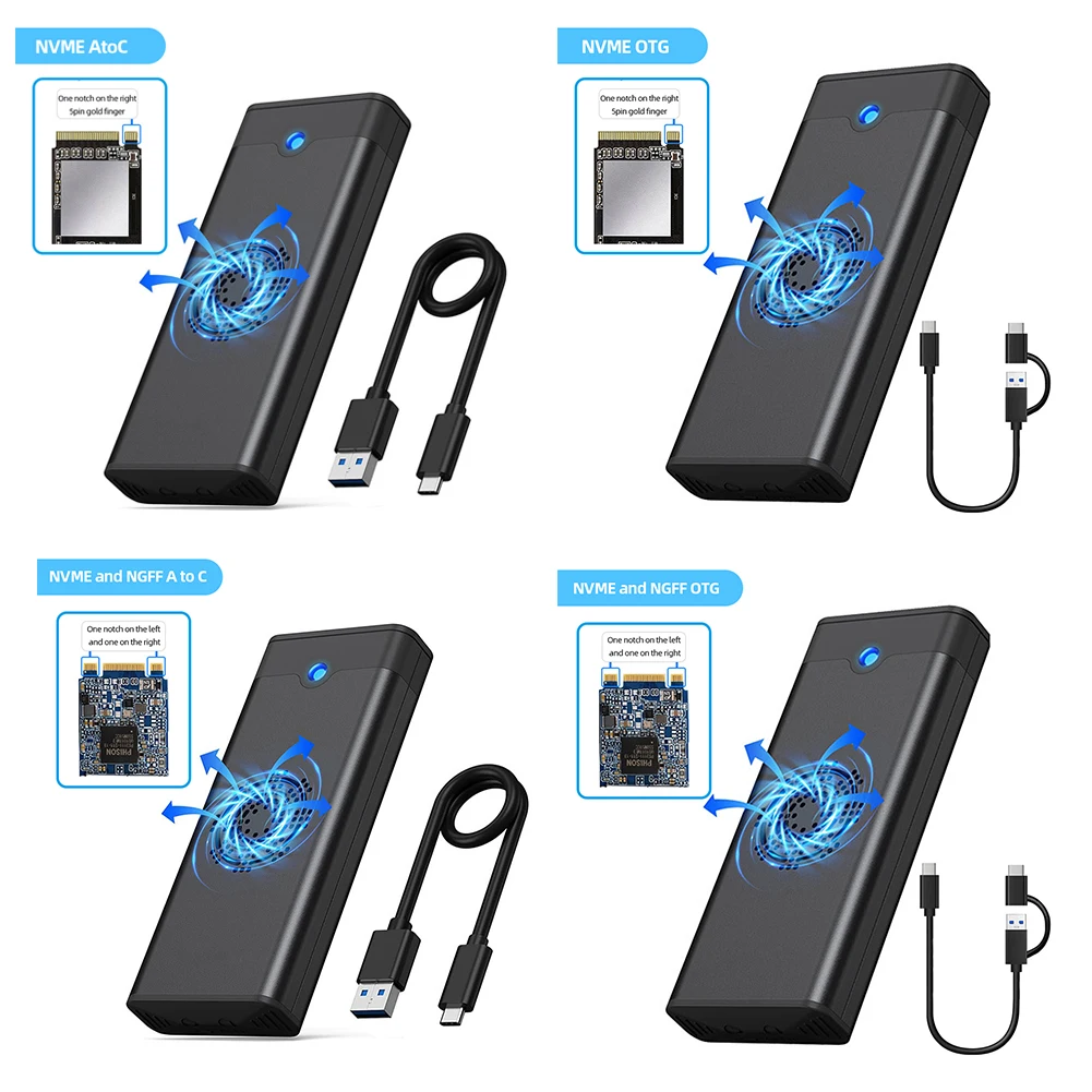 NVME et NGFF OTG-NVME AtoCNVME AtoC-Adaptateur de boîtier SSD externe ...