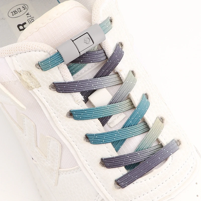 Elastic-Shoe-Laces-Press-Metal-Lock-No-Tie-Shoelaces-Flat-Men-And-Women ...