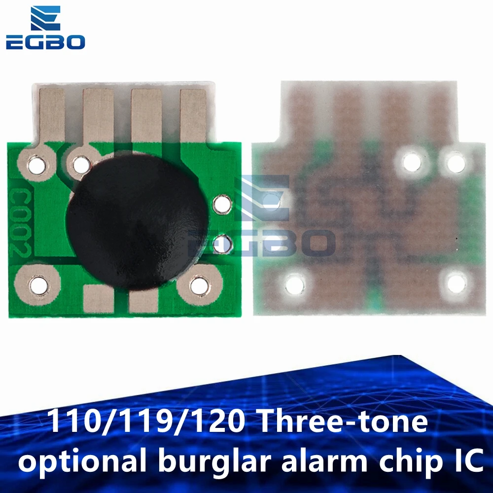 10Pcs110-119-120-Three-tone-optional-burglar-alarm-chip-IC-voice-module-music-integrated-circuit ...