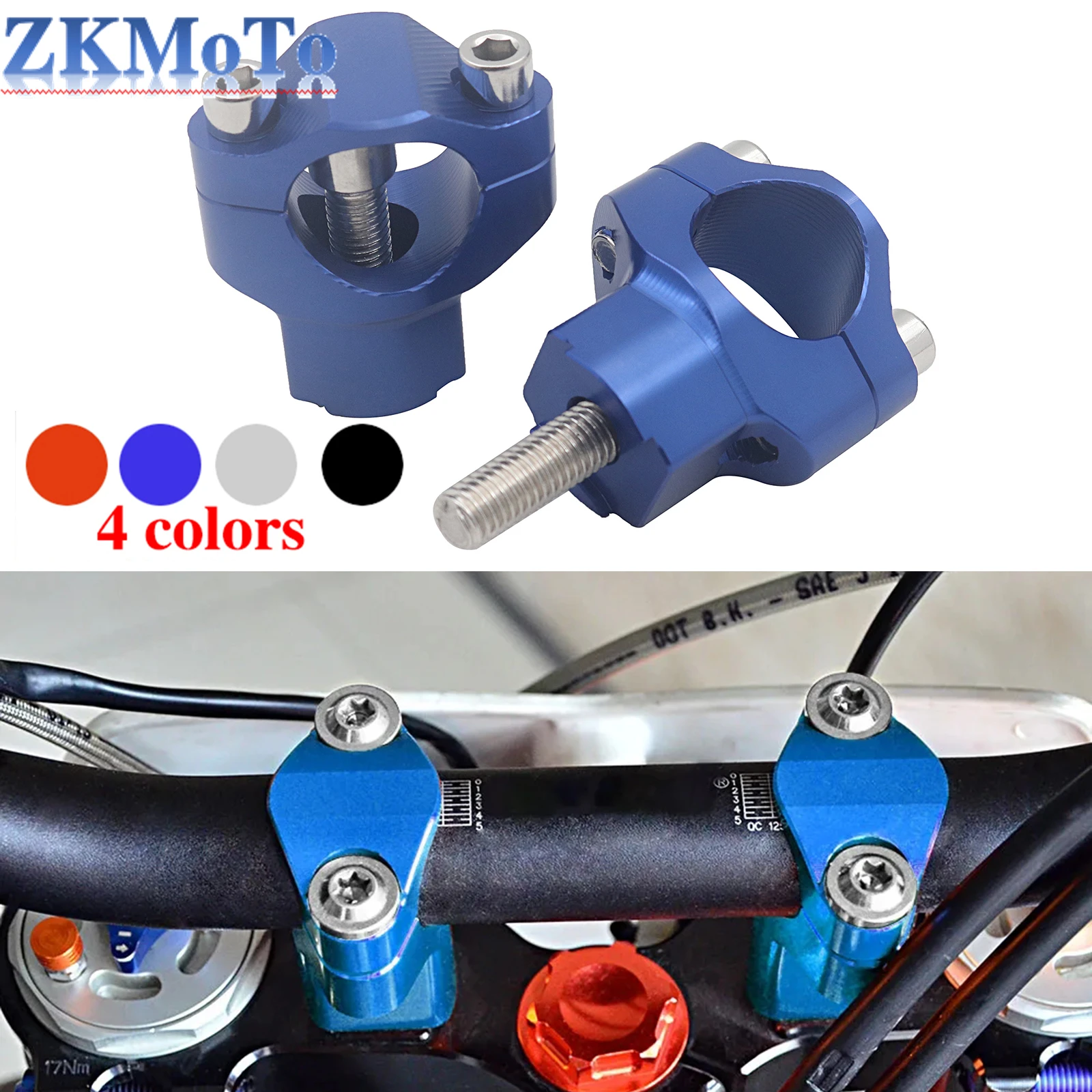 Motorcycle-CNC-HandleBar-Risers-Fat-Handle-Bar-Mount-Clamp-For-KTM-SX ...