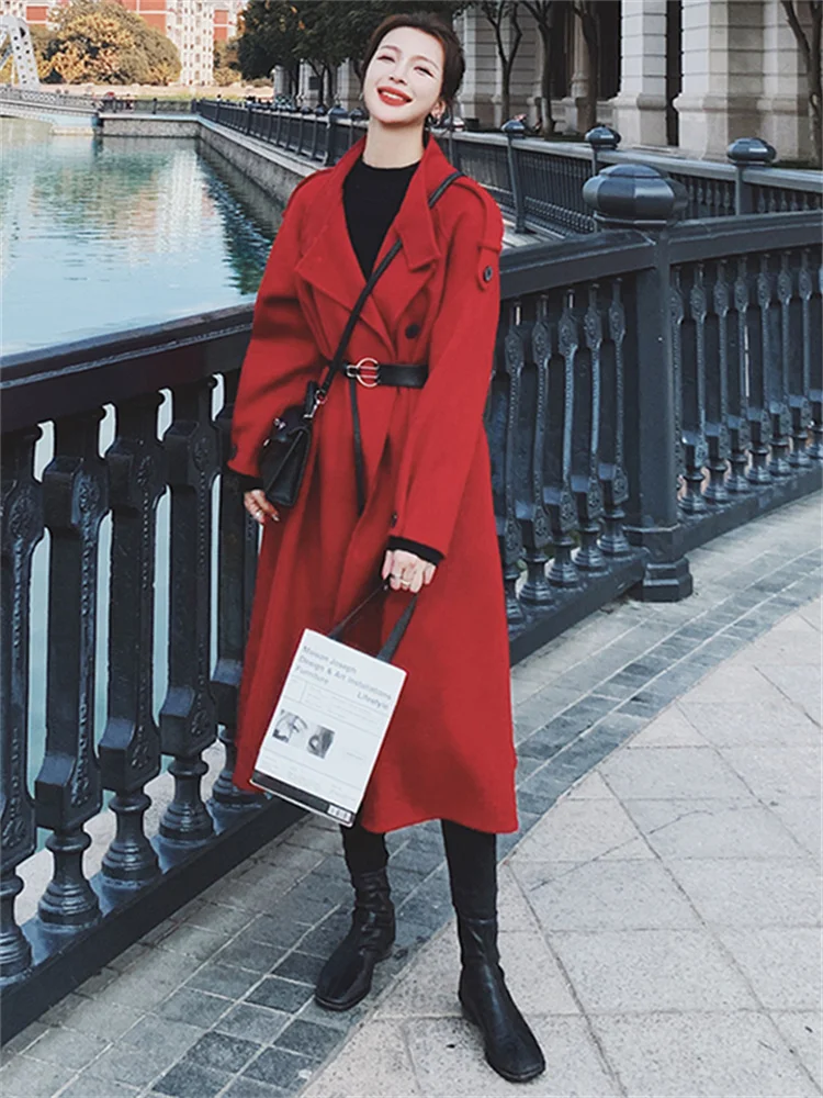 Red Trench Coat With Hood