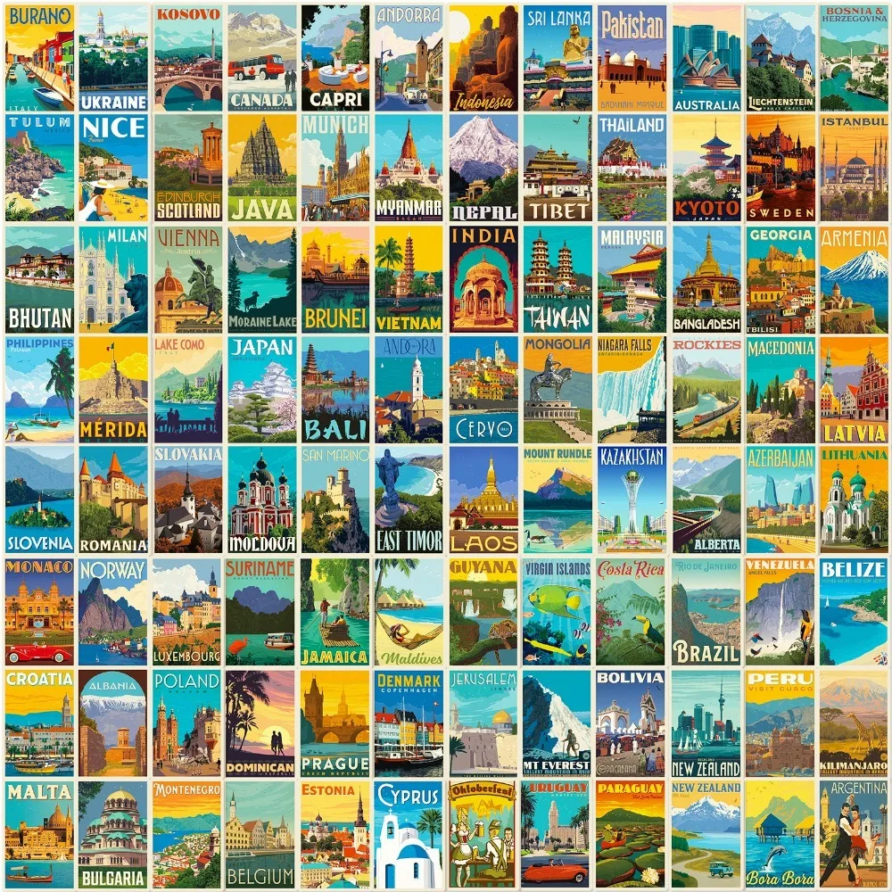 10-50-100PCS-World-Landmark-Landscape-Sticker-Aesthetic-Laptop-Phone ...