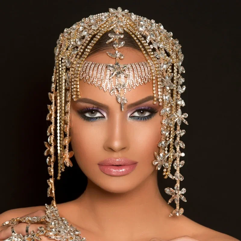 Tassel-Crystal-Hair-Chain-Flapper-Cap-Bridal-Accessories-Wedding ...