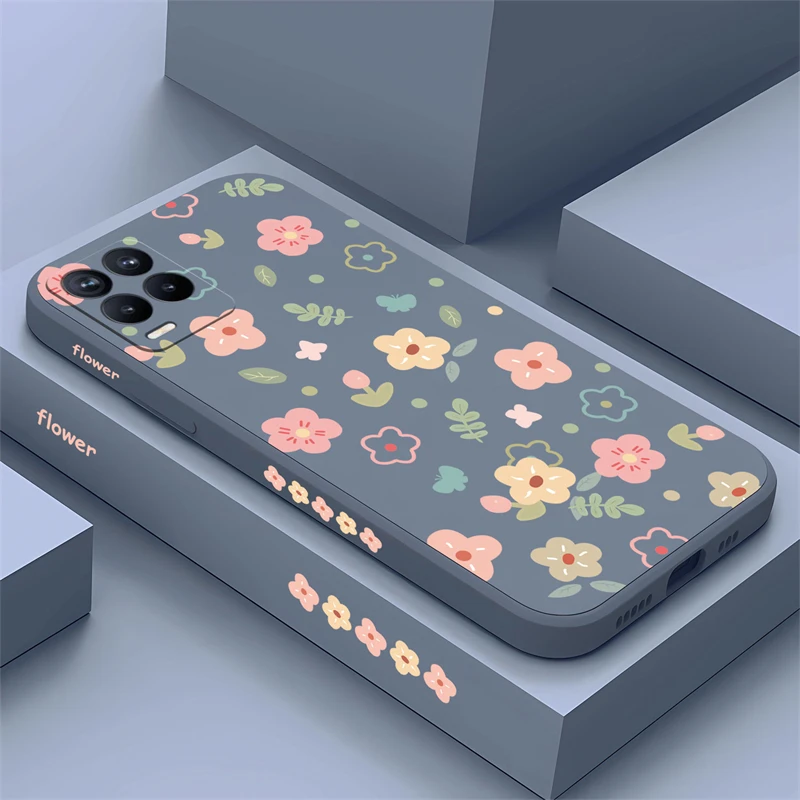 Shockproof Silicone Liquid Case with Fashion Flower Print Cover for ...