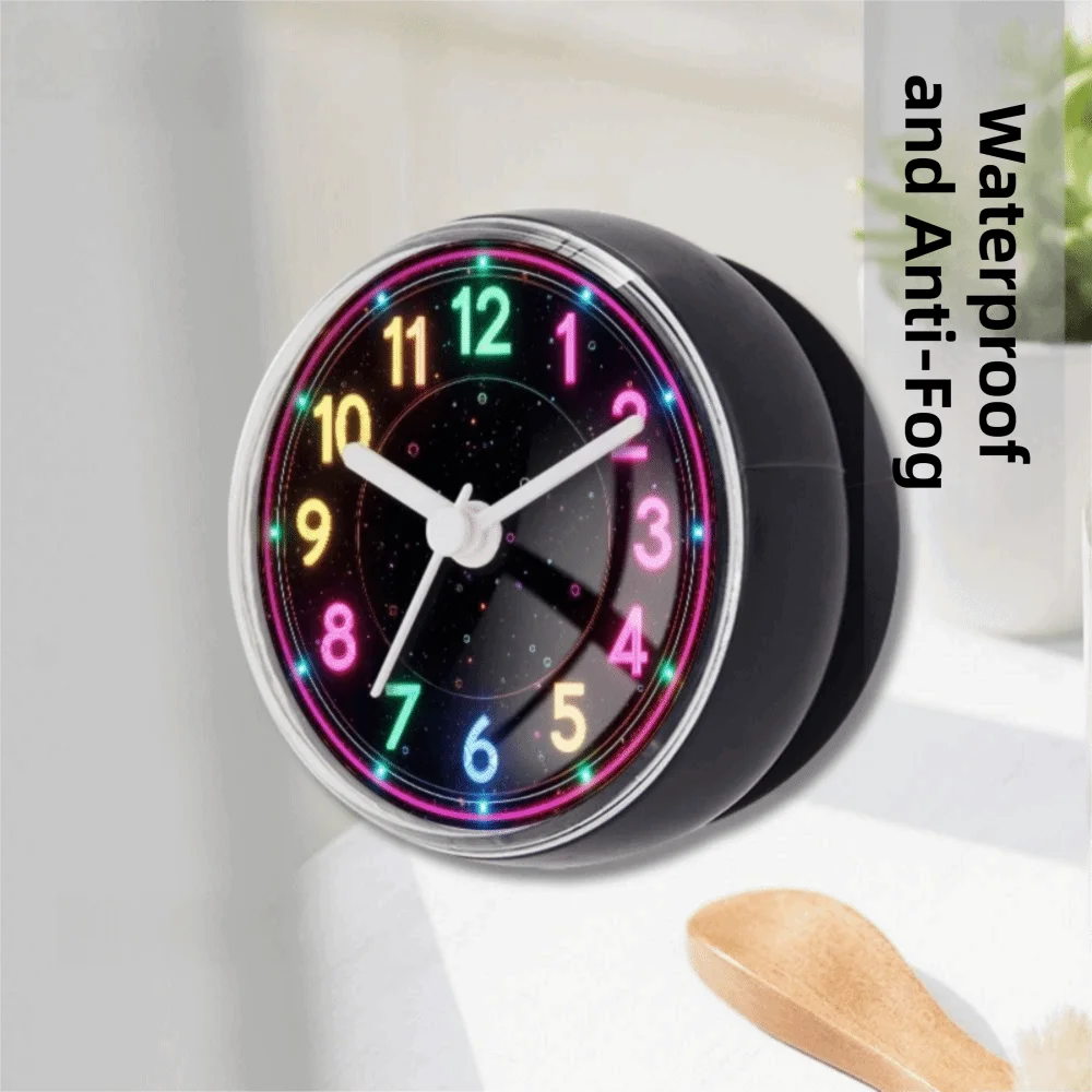 Easy Read Ergonomic Fitness Pull Rope Wall Clock Suction Cup Waterproof ...