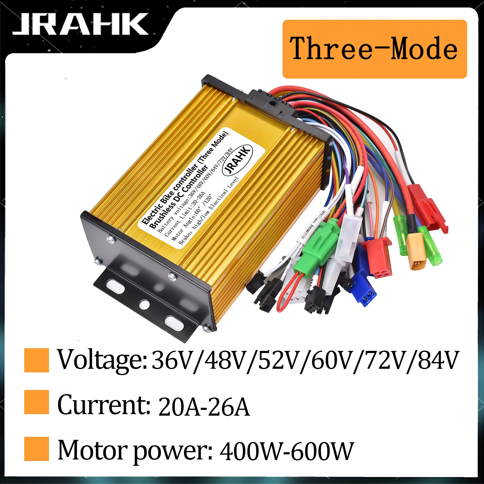 JRAHK 36V 48V 60V 64V 72V 84V E-bike Controller Scooter 400W 500W 600W ...
