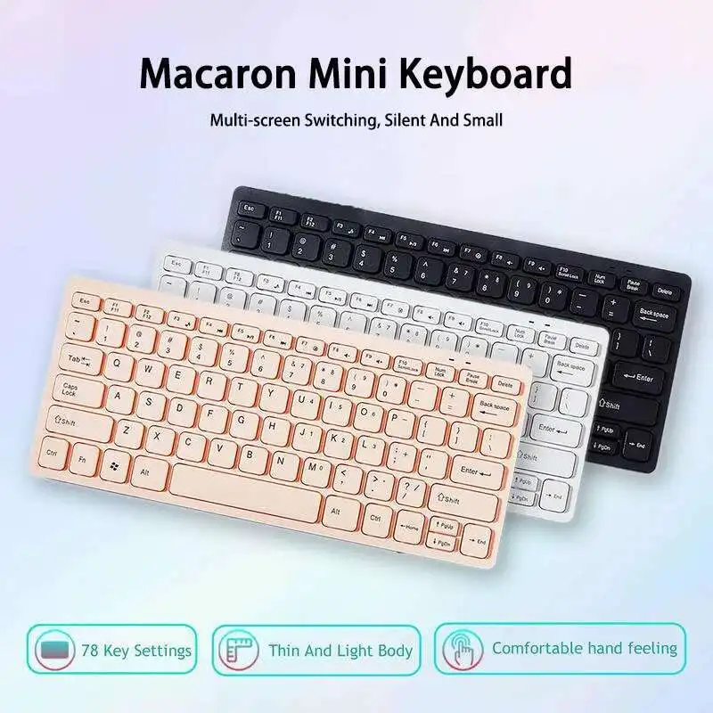 K1000 USB Mini Wired Keyboard 11 Inch Silent Ultra-thin Portable 78 Key ...