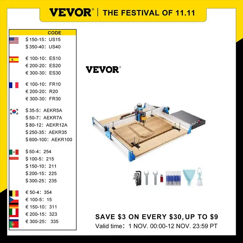 Vevor Cnc Router Kit Laser Engraver Evolution Engraving Router Machine ...