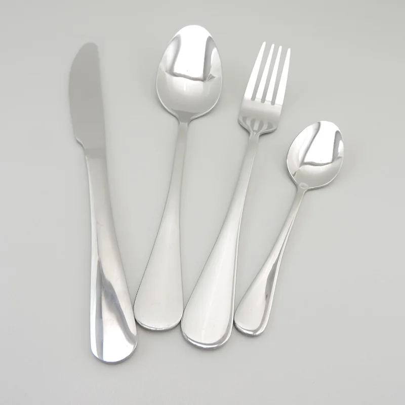 silver Dinnerware Set Luxury Cutlery Steel Set Quality Tableware spoon ...