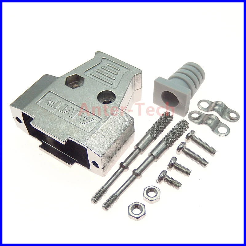 1PCS For DB15 female metal shell welded D Sub connector 15 pin plug ...