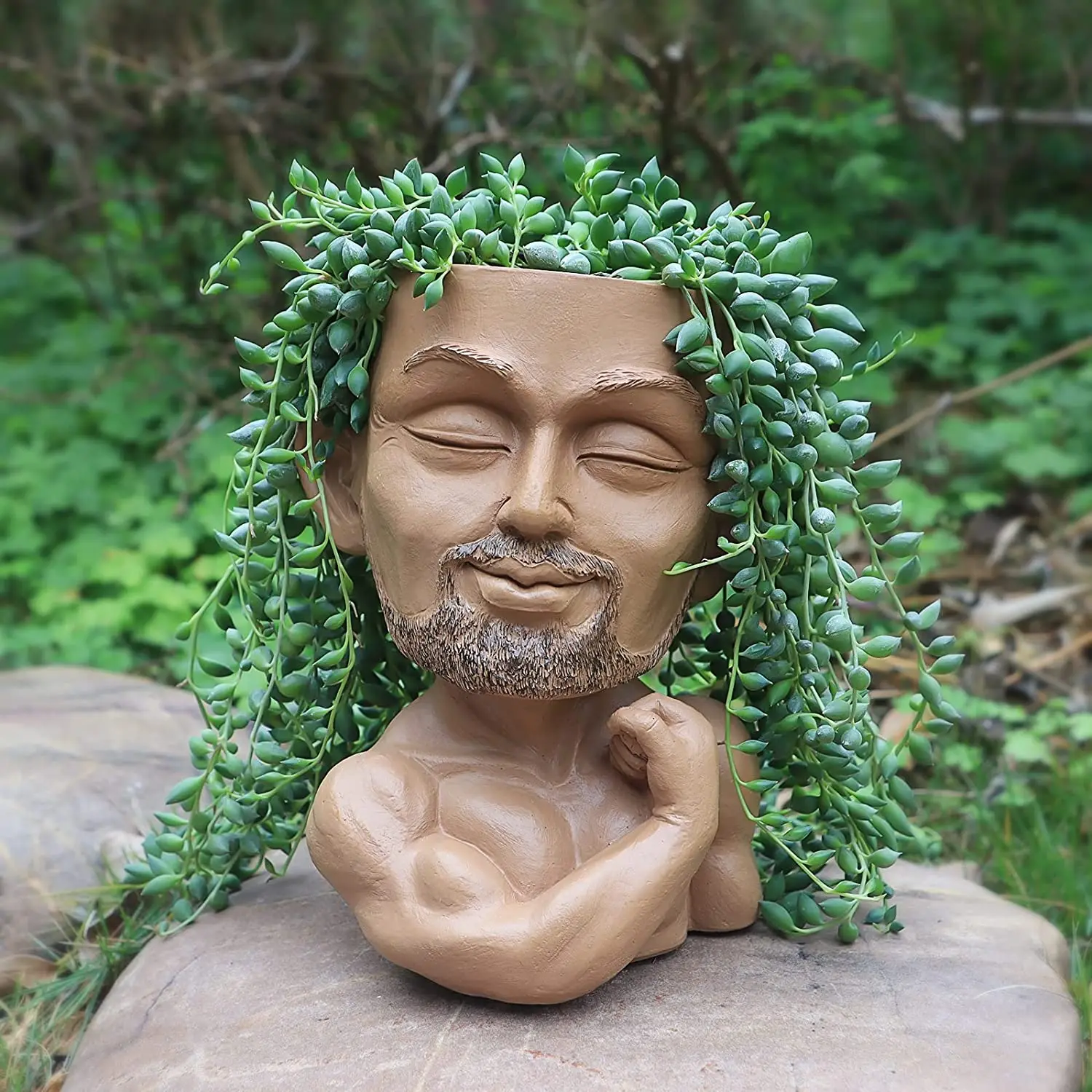 Face-Flower-Pot-Head-Flower-Pot-Human-Resin-Succulent-Planter-with ...