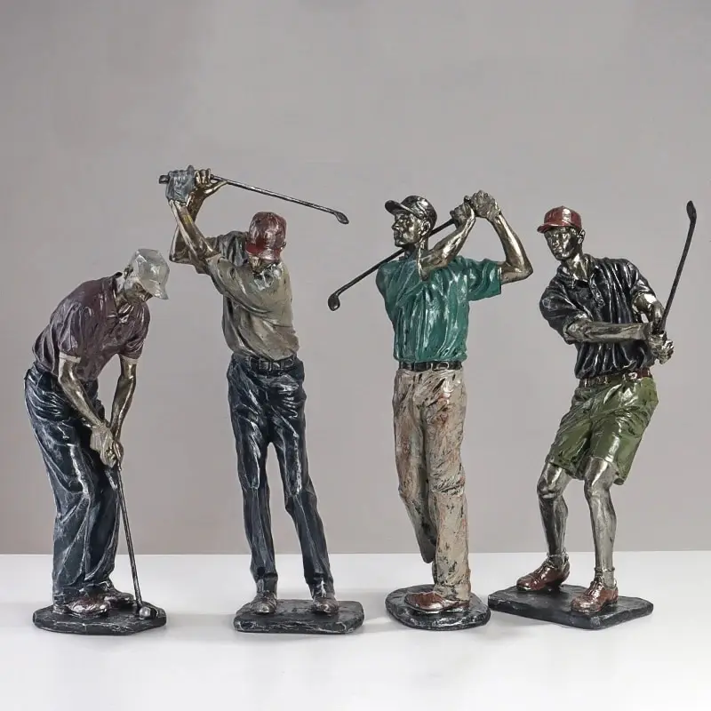 Golf-Statues-Sculpture-Creative-Golfer-Figurines-Home-Decor-Player-Art ...