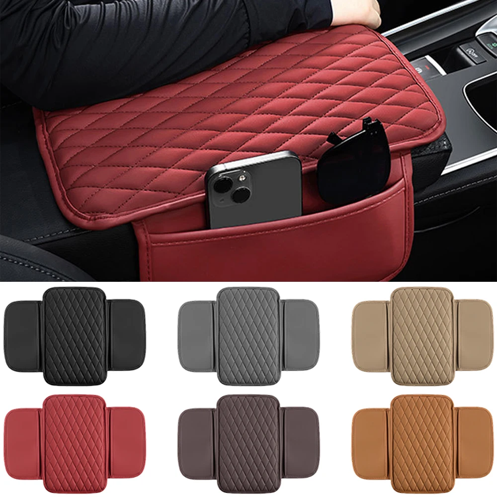 Universal Car Center Console Protector Cover Pad Leather Arm Rest Mat ...