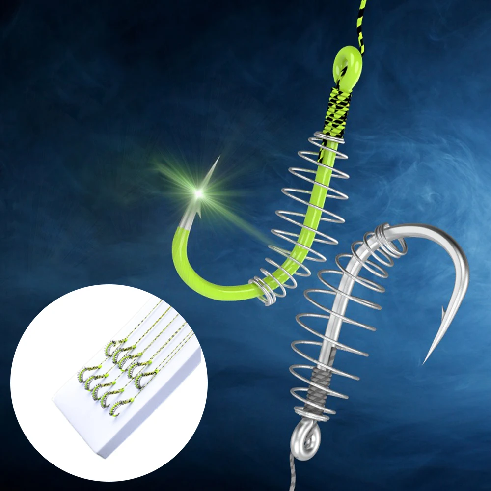 10/20pc Fishing Tied Hook Set Carbon Steel Double Flying Fish Carp ...