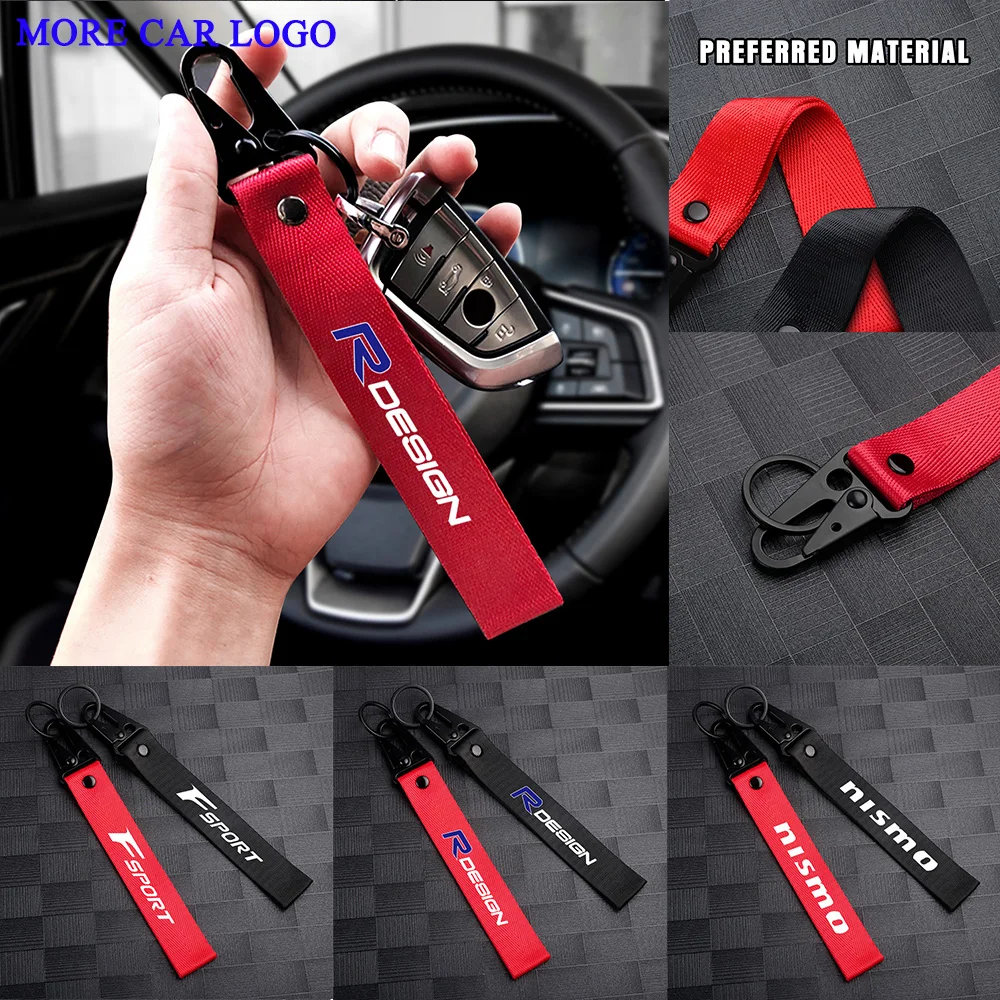1Pcs Car Badge Ribbon Lanyard Key Chain KeyRings Accessories For Toyota ...