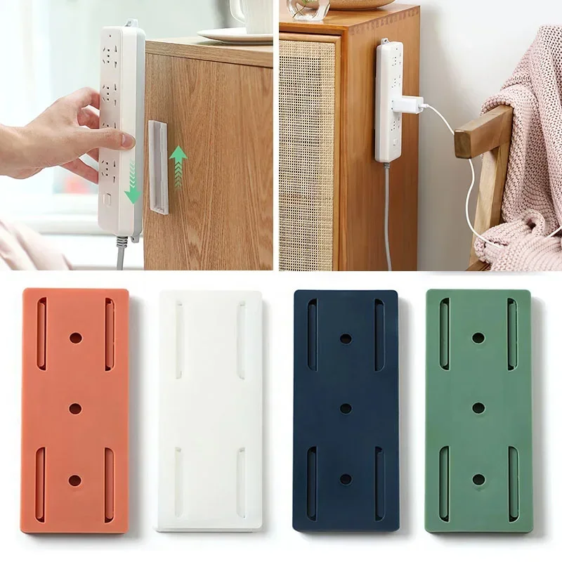 Wall-Mounted-Plug-Fixer-Sticker-Punch-free-Home-Self-Adhesive-Socket ...