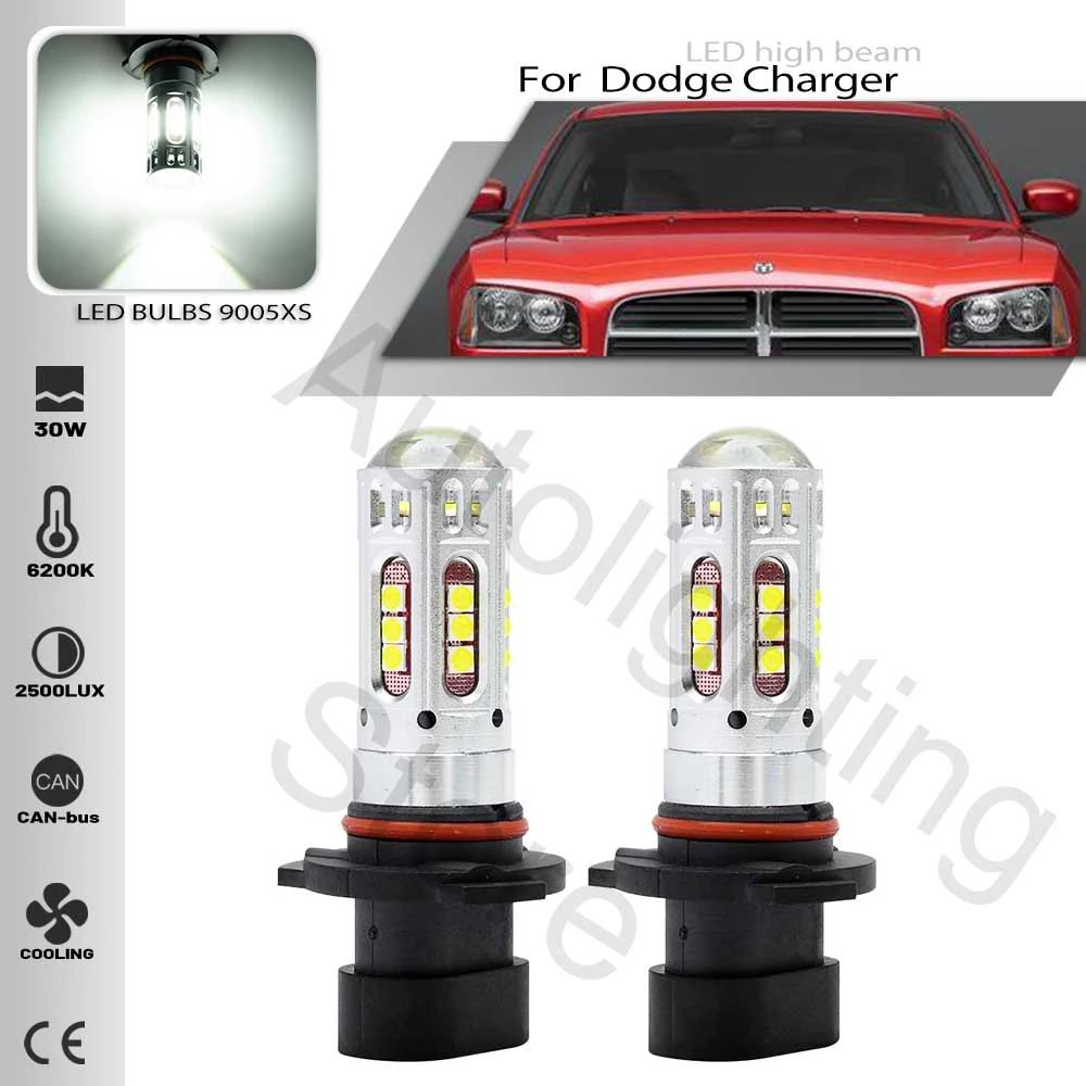 2pcs LED headlight Lamp bulb 9005XS HB3A For Dodge Charger 2006 2007 ...