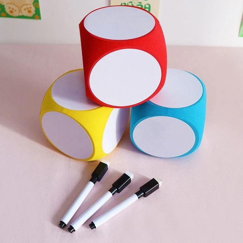 DIY Blank Dice Write On/Wipe Off Dice Portable Cleanable Blank Game ...