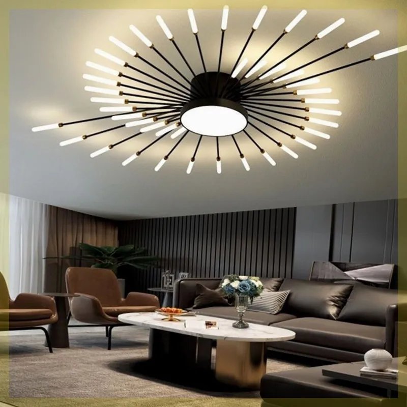 Modern Led Firework Ceiling Chandelier LED Lustre Indoor Lighting For ...
