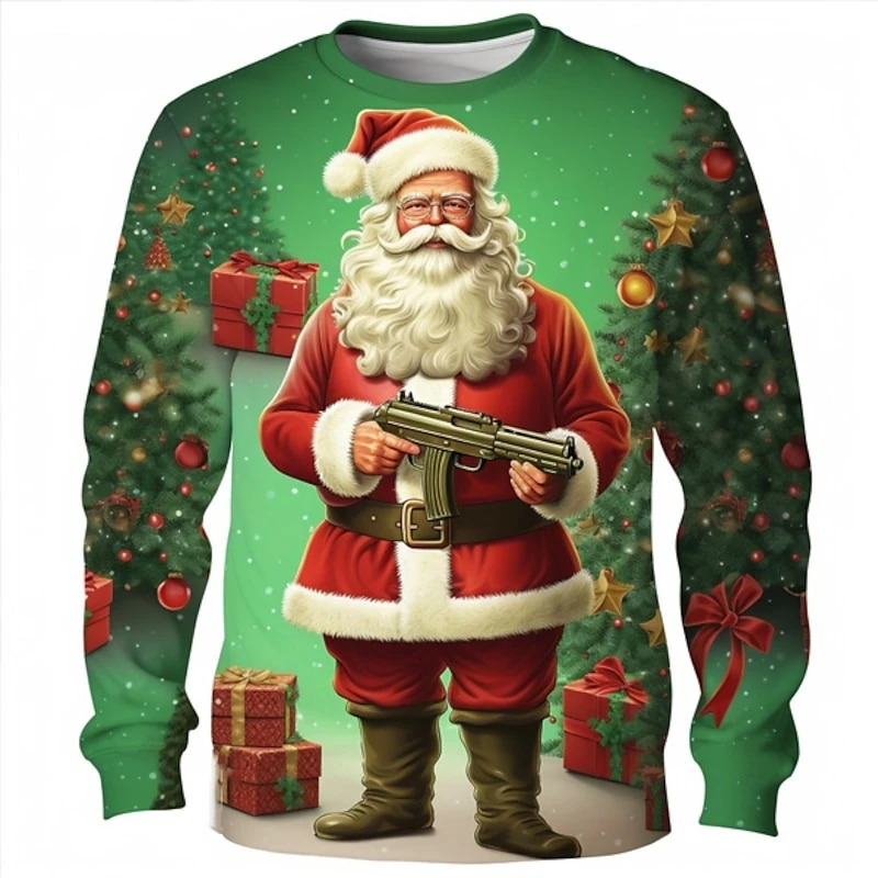 Cool-Santa-Claus-Sweatshirt-Men-s-Clothing-3D-Printed-Funny-Santa ...
