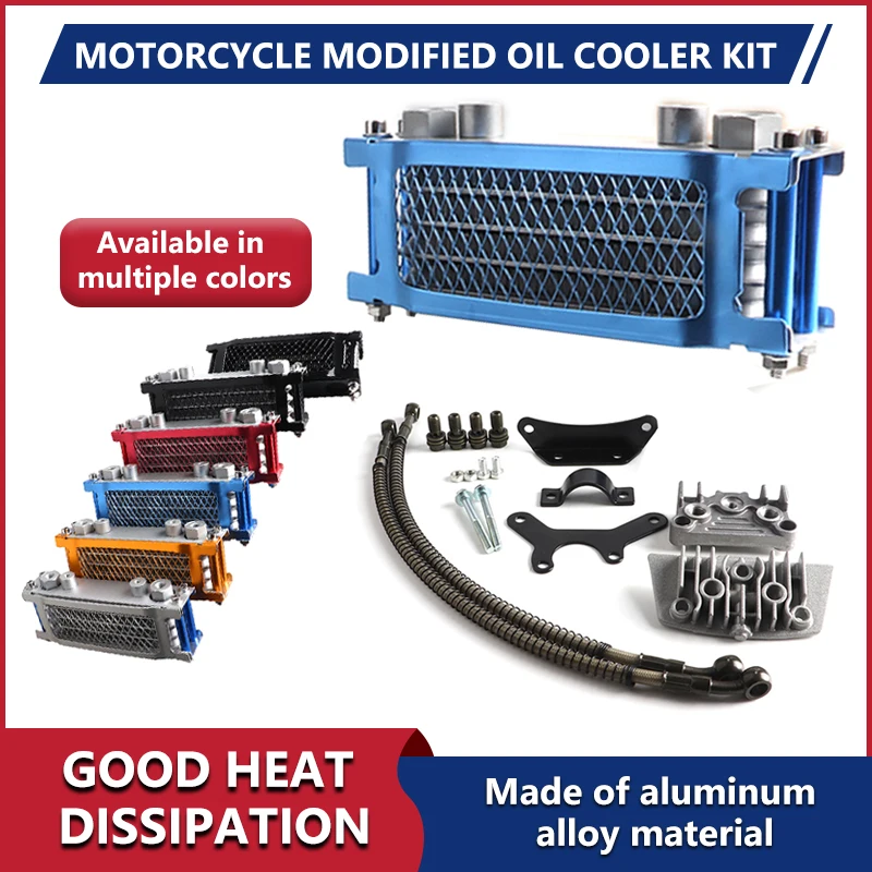 Motorcycle-Oil-Cooler-Oil-Radiator-Kit-For-110-125-140cc-Dirt-Bike ...