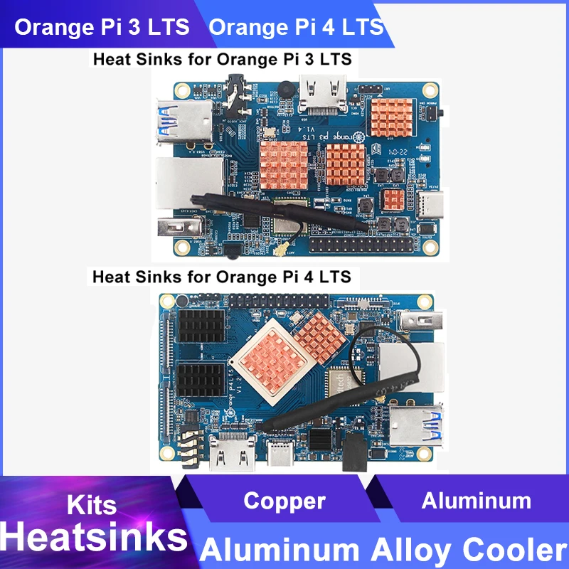 Orange-Pi-3-LTS-Heat-Sink-Aluminum-Alloy-Radiator-Copper-Cooler-Kits ...