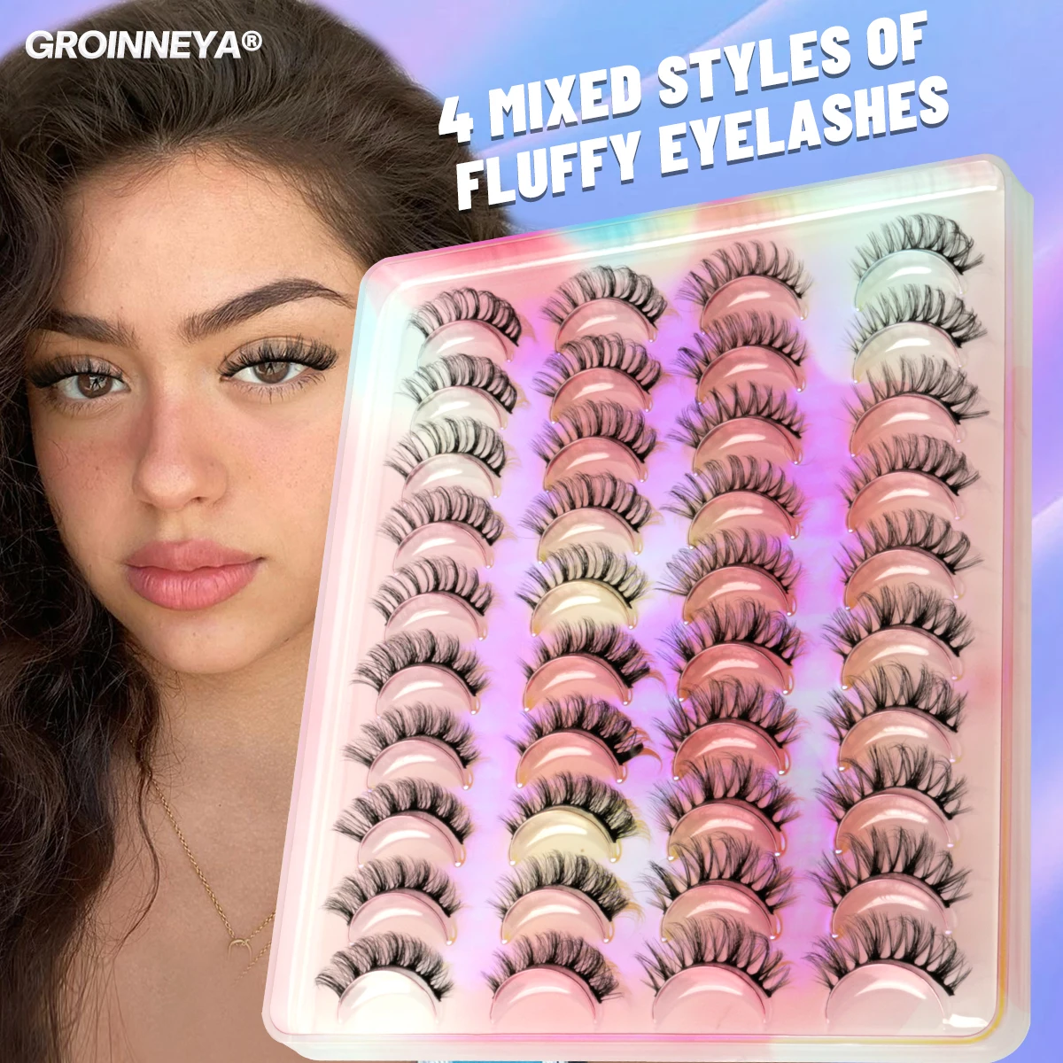 GROINNEYA-5-10-20-Pairs-Faux-Mink-Eyelashes-Long-Lasting-Fluffy-Mink ...