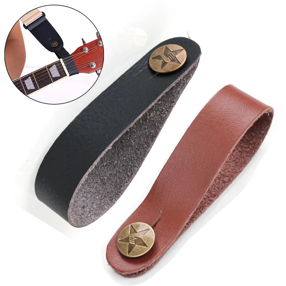 1PC-Leather-Guitar-Strap-Holder-Button-Safe-Lock-With-Strong-Metal ...