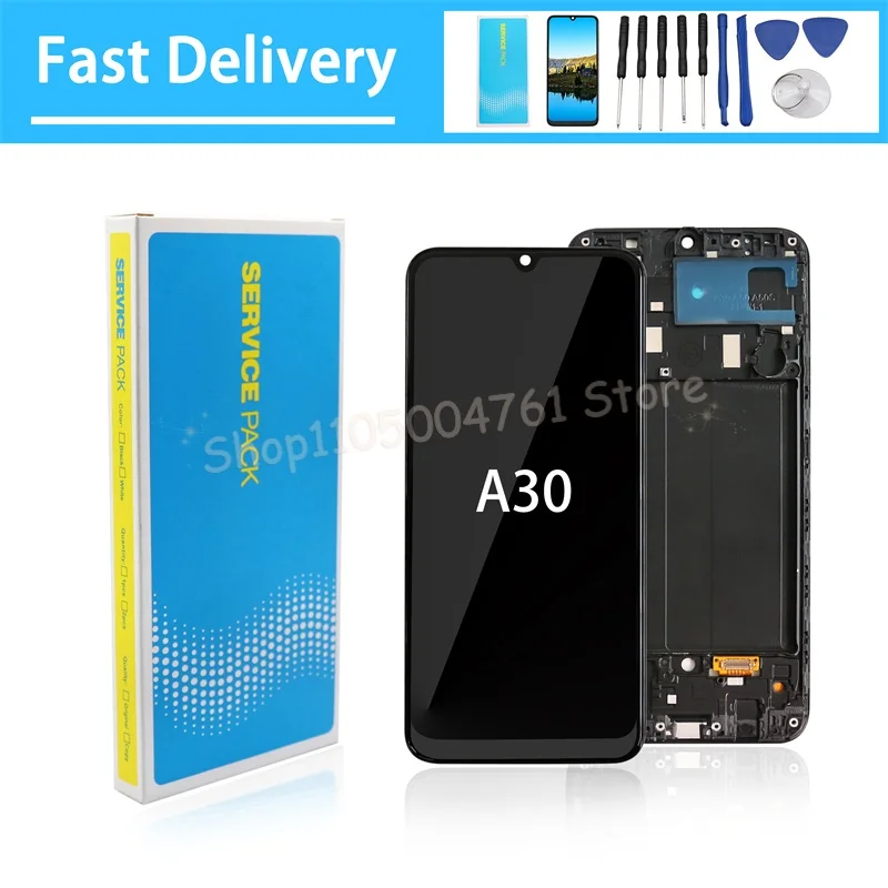 A30 Display Screen With Frame For Samsung A30 LCD Display Touch Screen ...