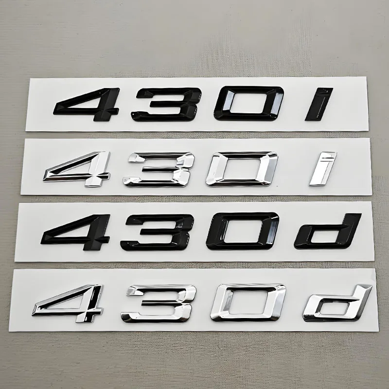 3D ABS Car Letters Logo 430i 430d Badge Sticker Emblem Decals For BMW 4 ...