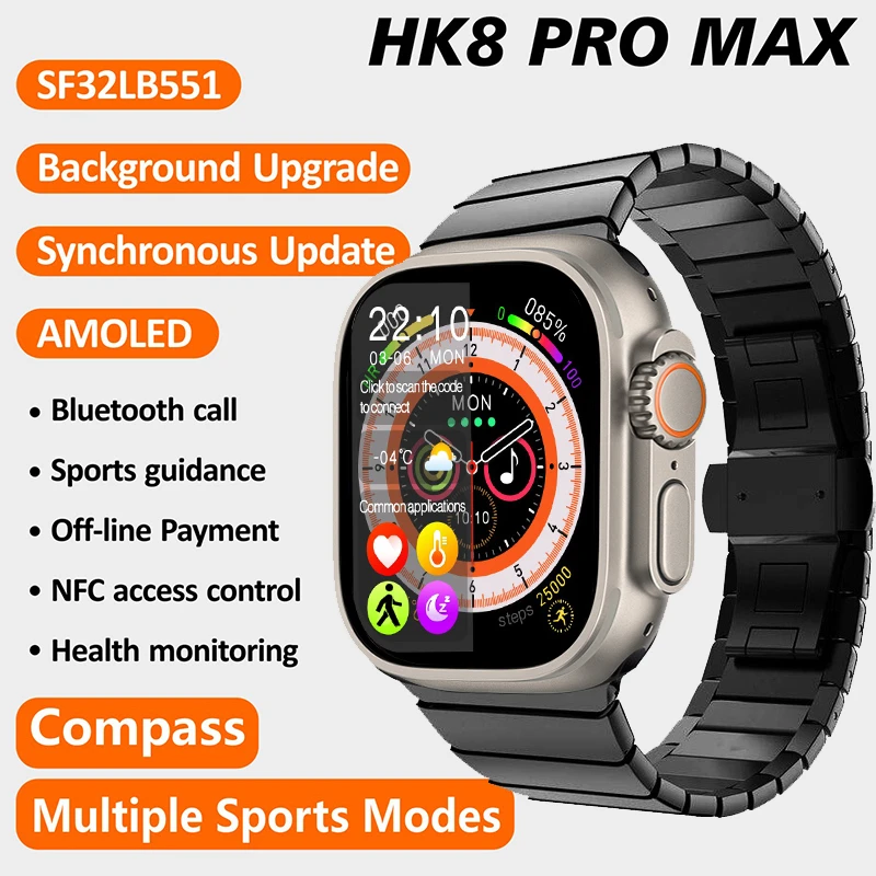 Reloj inteligente HK8 PRO MAX, Serie 8 de 49mm, Pantalla AMOLED de 2023 ...