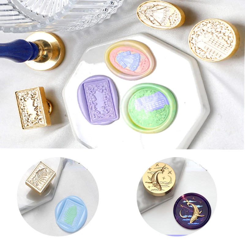 New Multi-layer Embossed Wax Seal Vintage Style Copper Stamp Head ...