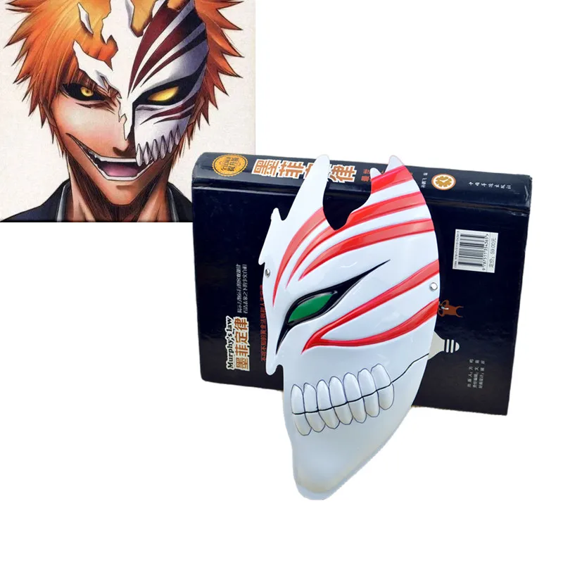 Anime cosplay bleach kurosaki ichigo homem mulher pvc meia face máscara ...