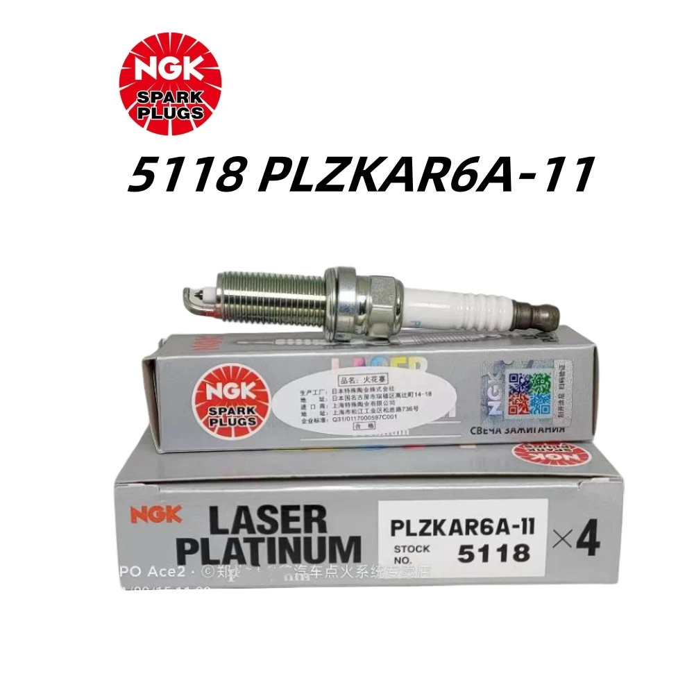 4Pcs-Original-NGK-5118-PLZKAR6A-11New-Laser-Dual-Platinum-Spark-Plug ...