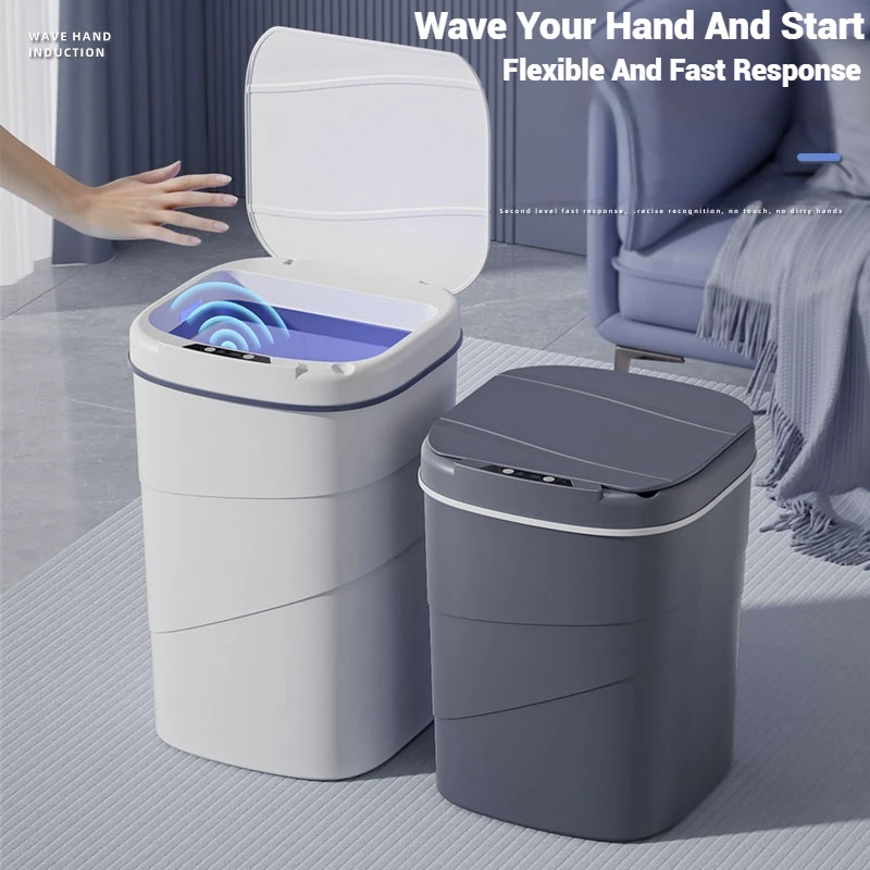 16L-Automatic-Sensor-Trash-Can-Electric-Waste-Bin-Waterproof-Kitchen ...