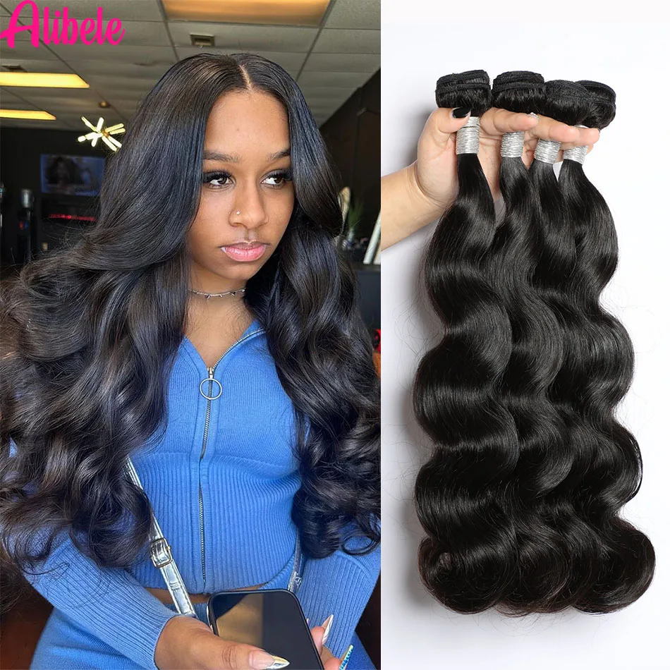 Double Drawn Hair Bundles 15A Grade Body Wave Bundles Peruvian Raw Hair ...