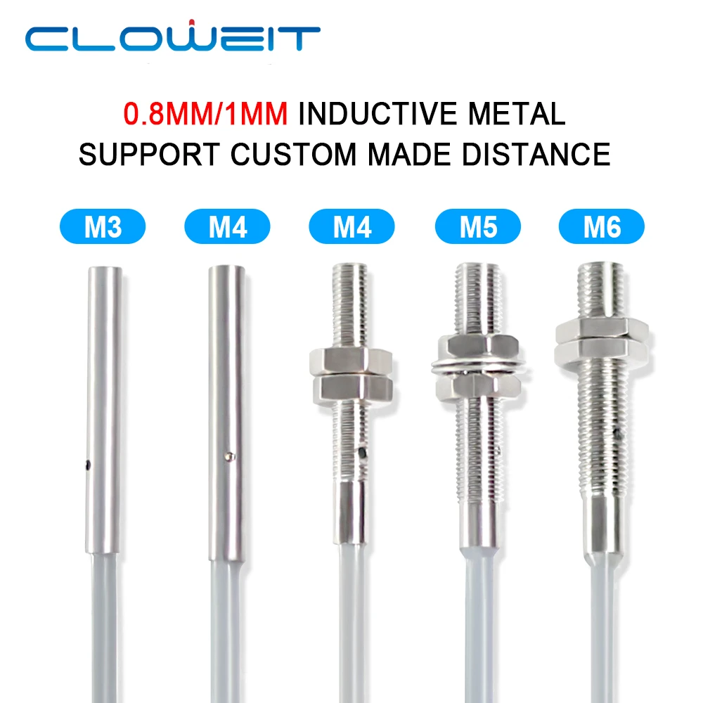 Cloweit Proximity Sensor Switch Small Size M4 M5 M6 1mm Stainless Steel Inductive Lj4a3 Lj5a3 ...