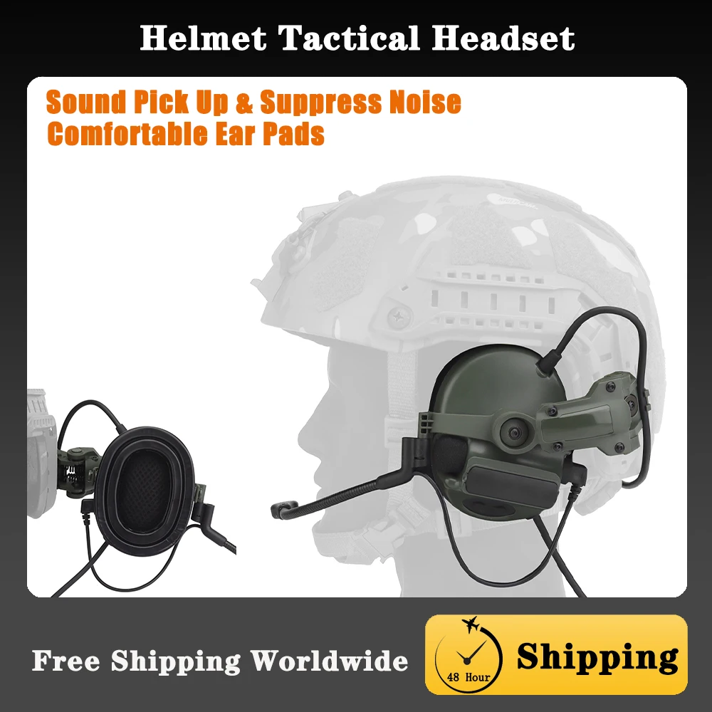 Tactical Helmet Earphones Active Shooter Earmuffs Helmet Headphones ...