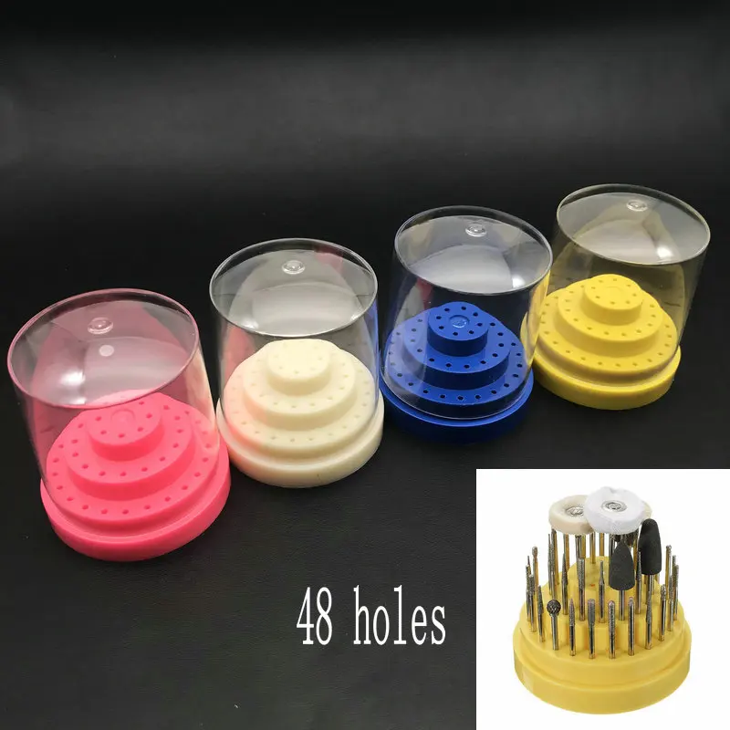 1pc-Dental-Lab-Instrument-48-Holes-Round-Plastic-Bur-Holder-Burs-Block ...