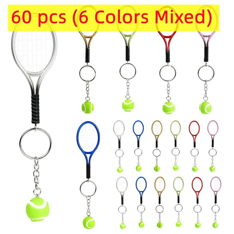 60Pcs-Tennis-Table-Tennis-Ping-Pong-Racquet-Bat-Sports-Keychain-Novelty ...