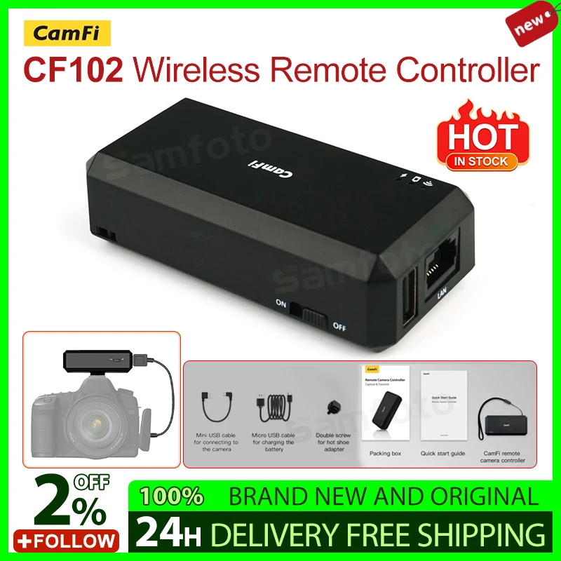 CamFi CF102 무선 원격 컨트롤러, DSLR 카메라 캡처, 무선 전송 태블릿, 소니 A6300 니콘 캐논 800D 용 ...