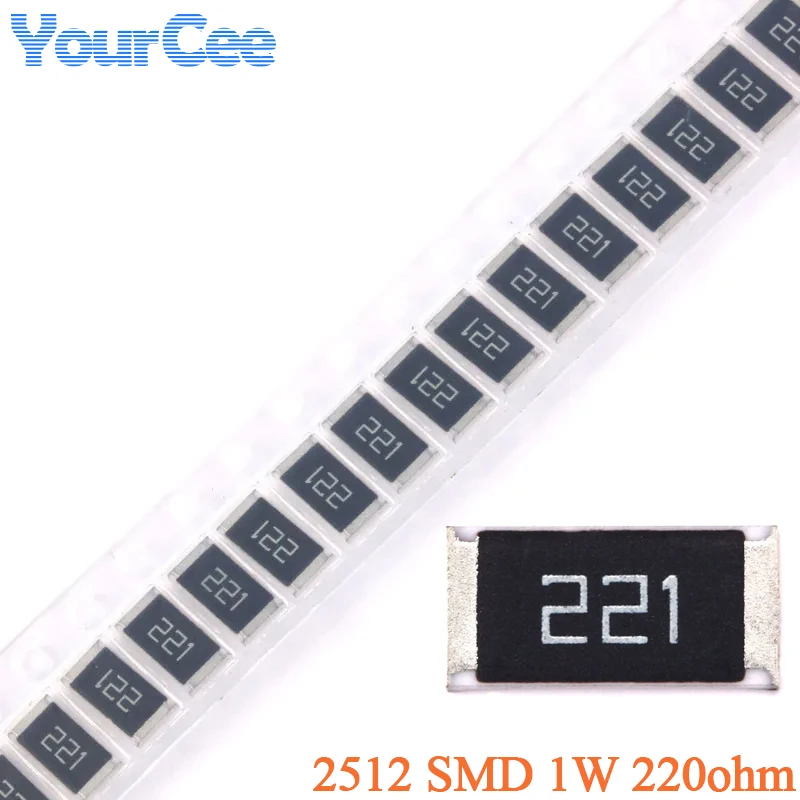 100pcs-20pcs-220ohm-2512-Chip-Resistor-1W-220-ohm-220R-SMD-Resistance ...