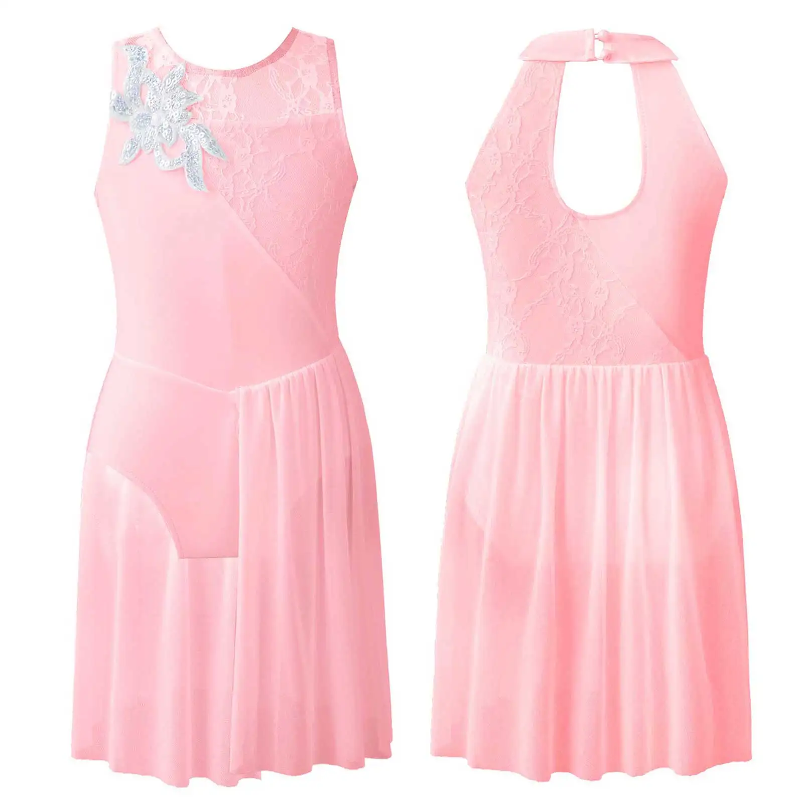 Leotardo de Ballet para niñas, vestido sin mangas para entrenamiento de ...