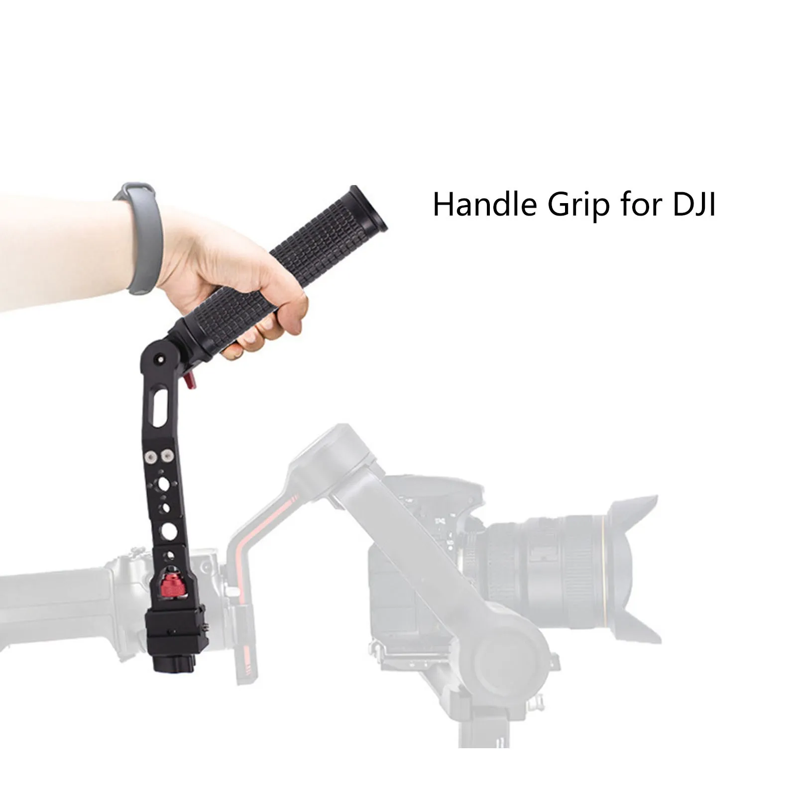 Carbon Fiber L Bracket Handle Grip w/ Foldable Cold Shoe Clamp for DJI ...