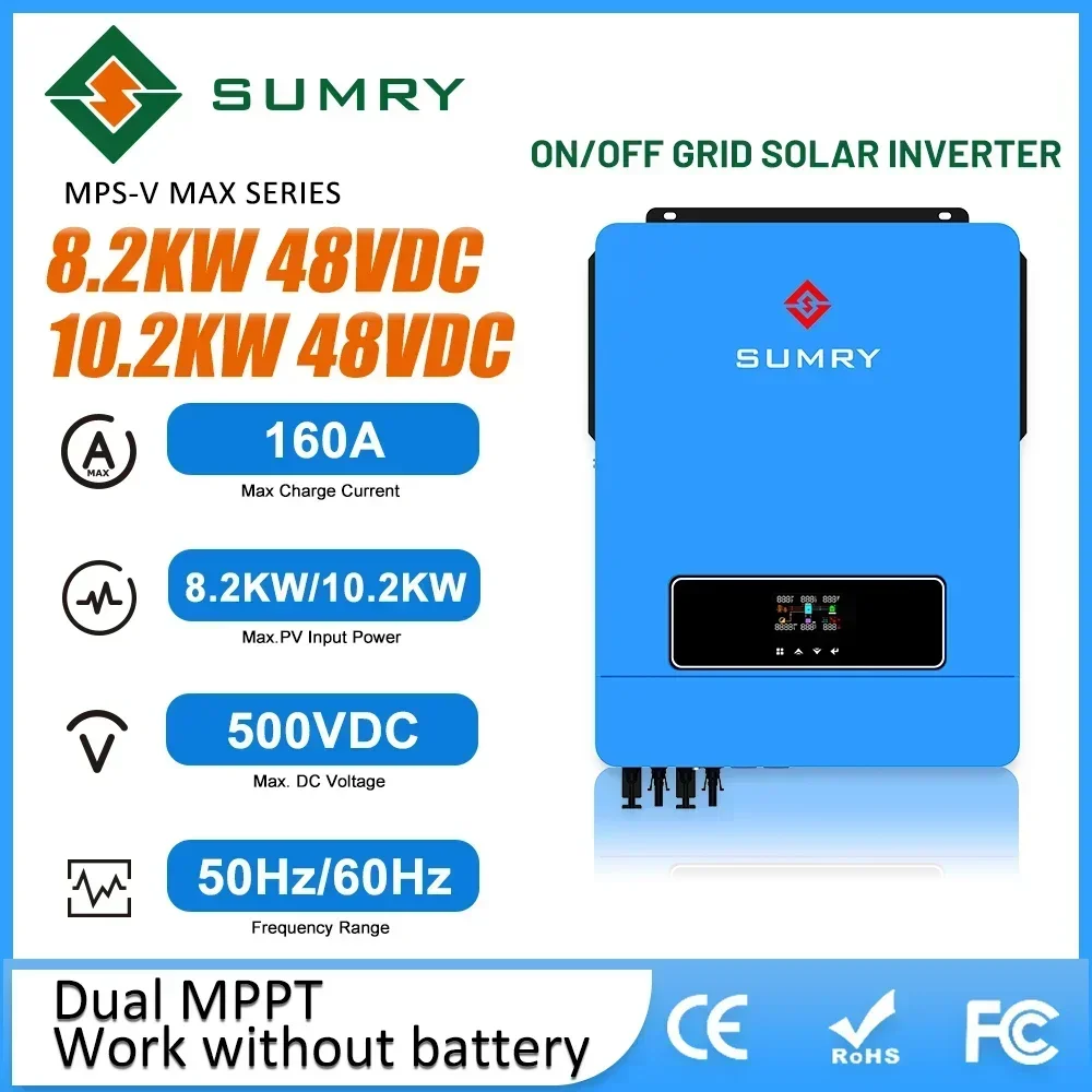 SUMRY-On-Off-Grid-Hybrid-Solar-Inverter-Dual-MPPT-10-2KW-48V-PV-Max ...