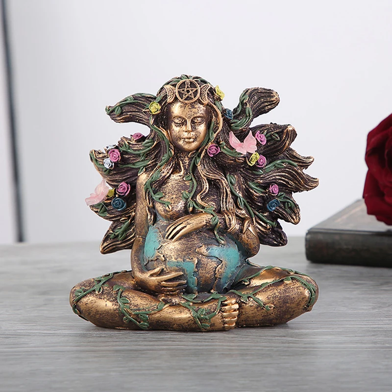 Escultura-de-Estatua-de-la-Madre-Tierra-diosa-de-Gaia-con-mariposa ...