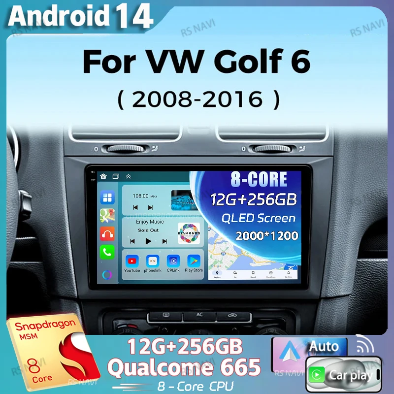 Android-14-For-Volkswagen-VW-Golf-6-MK6-GTI-R-2008-2012-2K-QLED-Stereo ...
