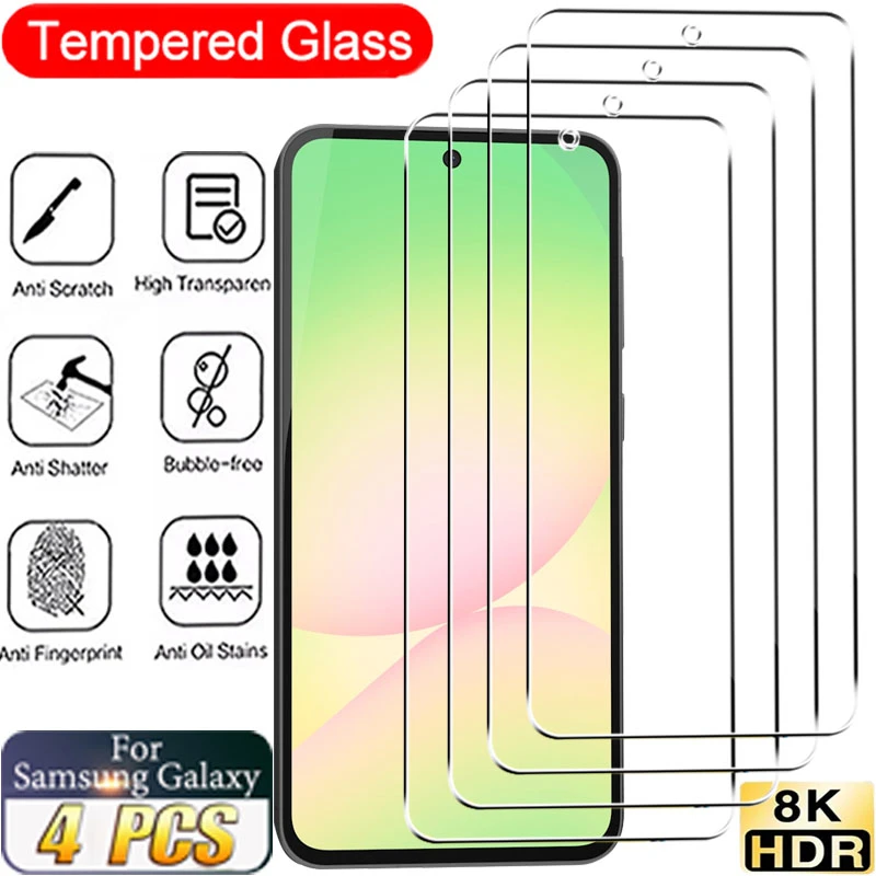 4 - Pack High - Definition Tempered Glass Screen Protectors - Galaxy A14 5G