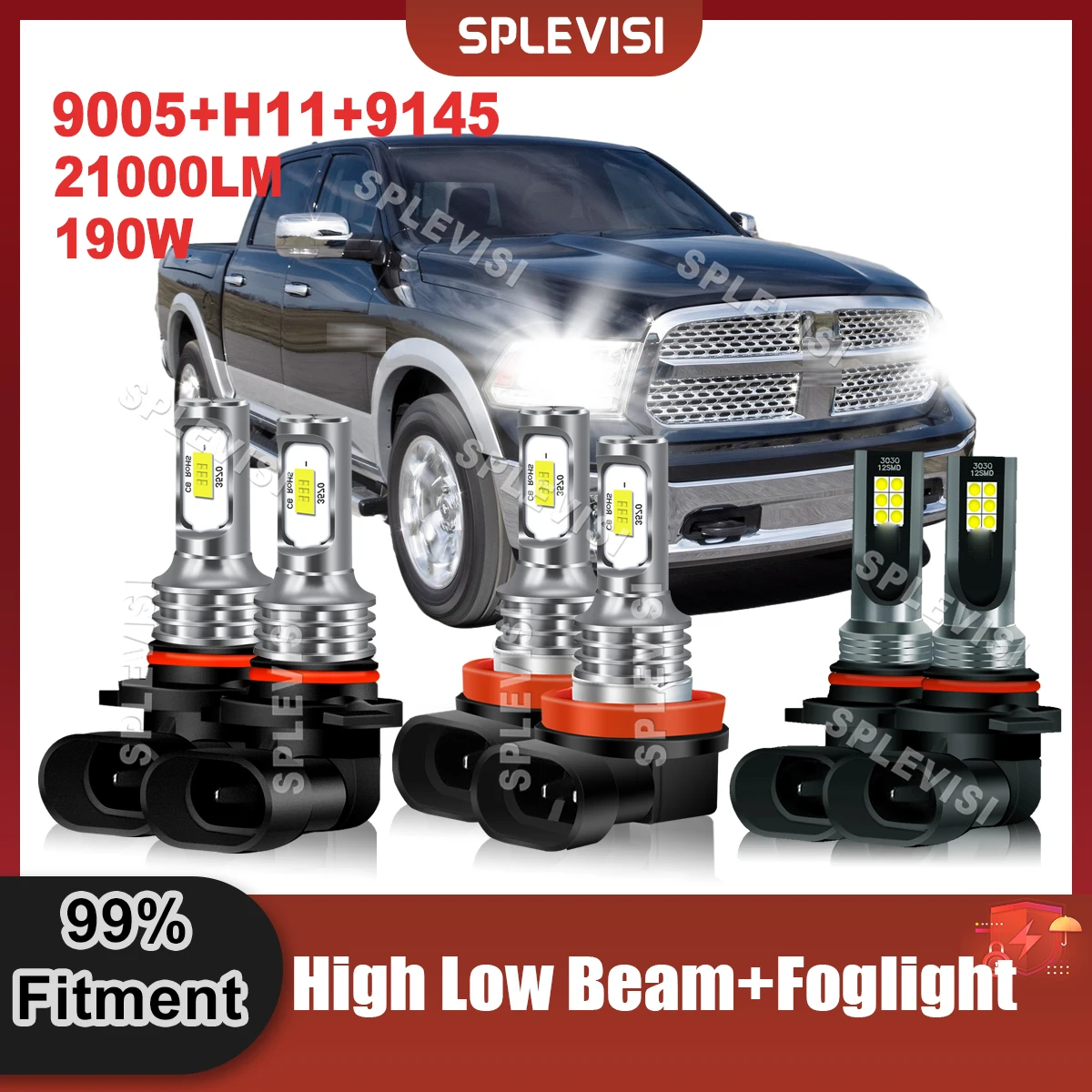 LED-Car-Headlight-Kit-9005-H11-9145-High-Beam-Low-Beam-Foglight-360 ...