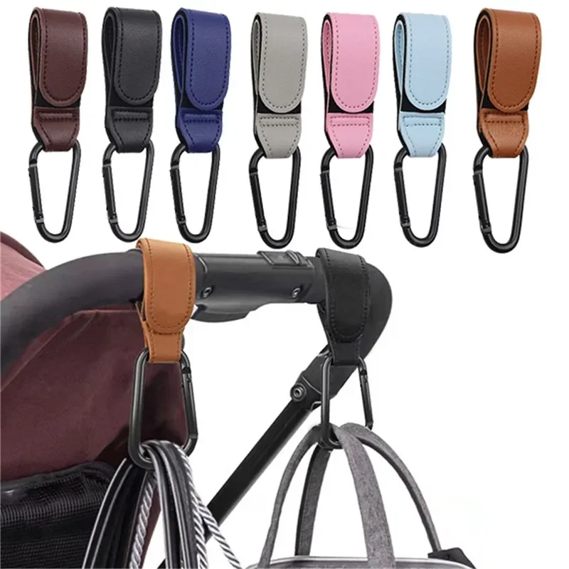1-2pcs-PU-Leather-Baby-Stroller-Hook-for-Pram-Rotate-360-Degree ...